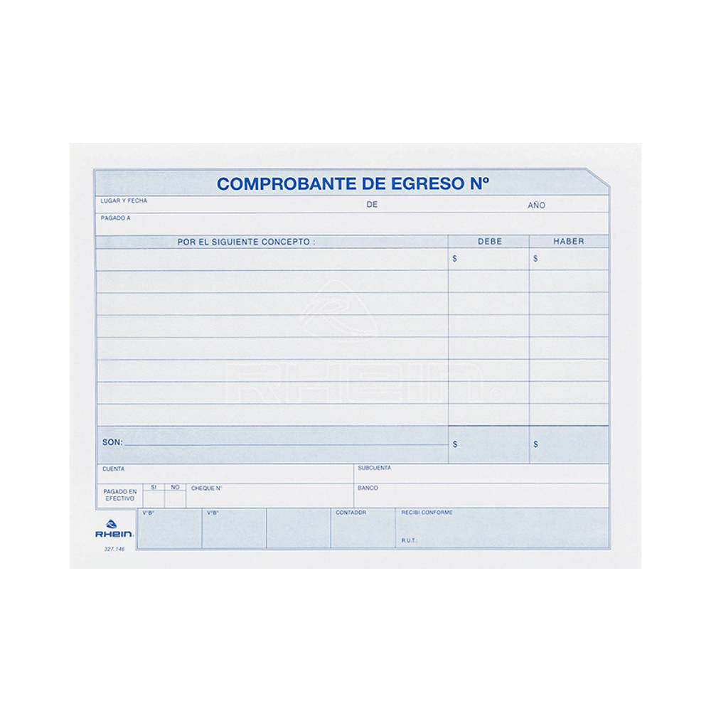 COMPROBANTE EGRESO 50 HOJAS RHEIN